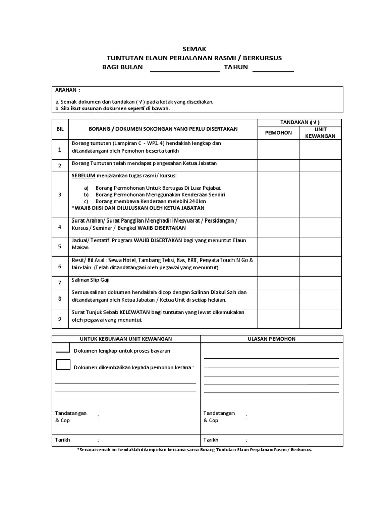 Senarai Semak Claim | PDF