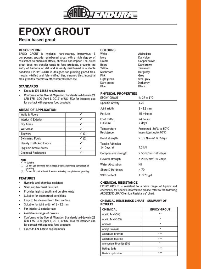 10 Epoxy Grout Tds | PDF