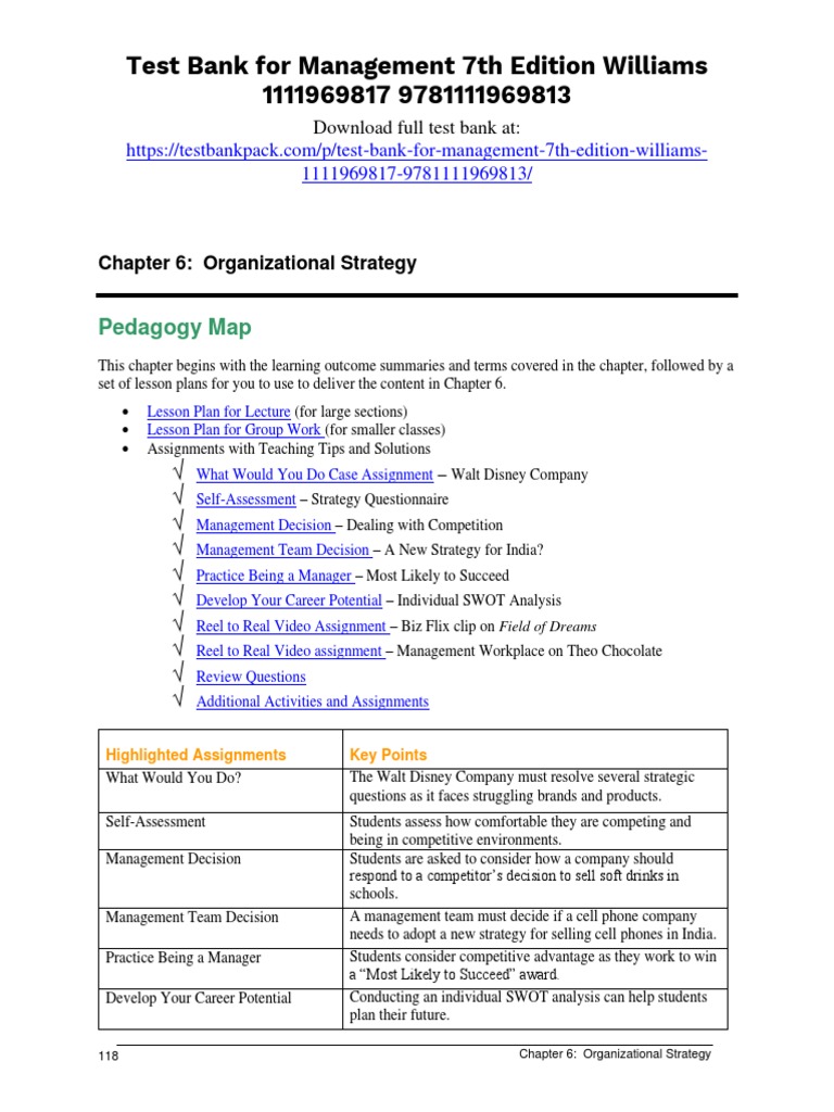 Management 7th Edition Chuck Williams Test Bank Download | PDF | The ...