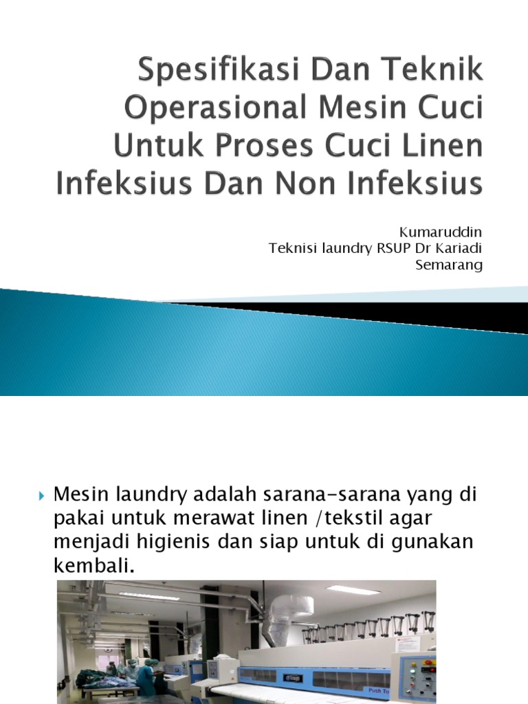 Spesifikasi Dan Teknik Operasional Mesin Cuci | PDF