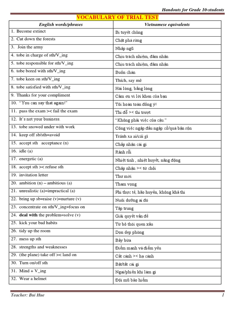 10_VOCABULARY_TRIAL_TEST-6 | PDF