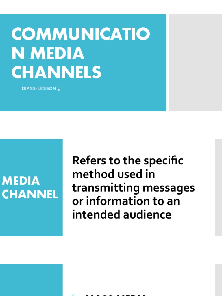 Communication Media Channels | PDF | Mass Media | Newspapers