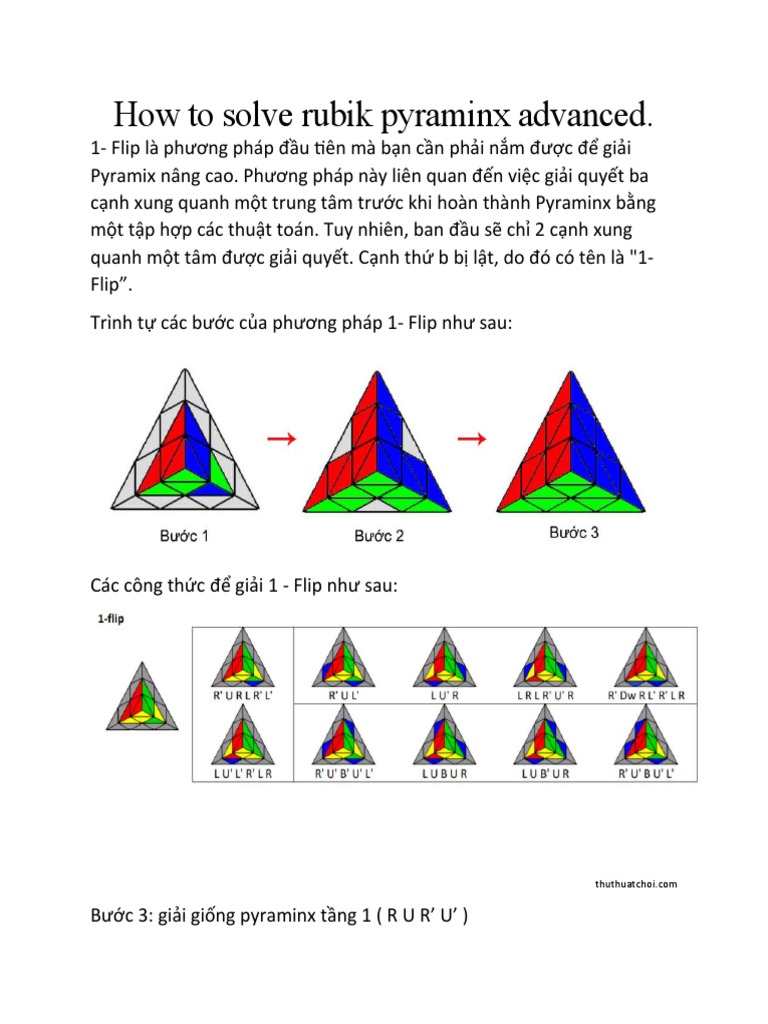 How To Solve Rubik Pyraminx Advanced | PDF