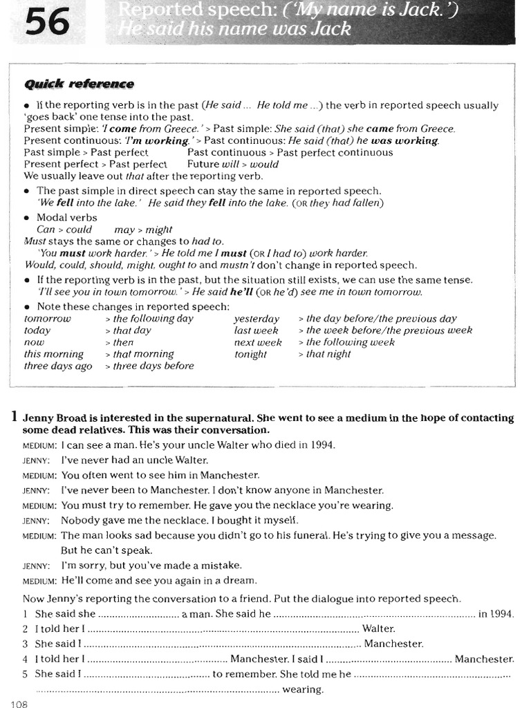 Reported Speech | PDF