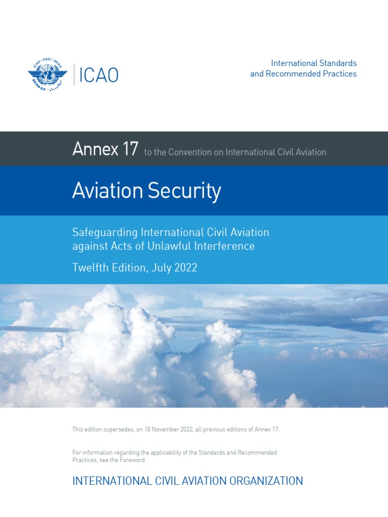 ICAO Annex 17: Aviation Security 2022 | PDF | Airport Security | Airport