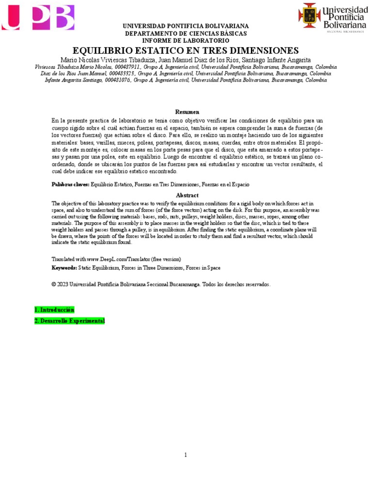 Etatica Informe 5 | PDF | Mecánica