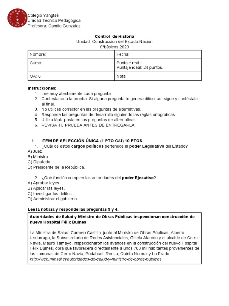 Prueba 6 Básico Pdf