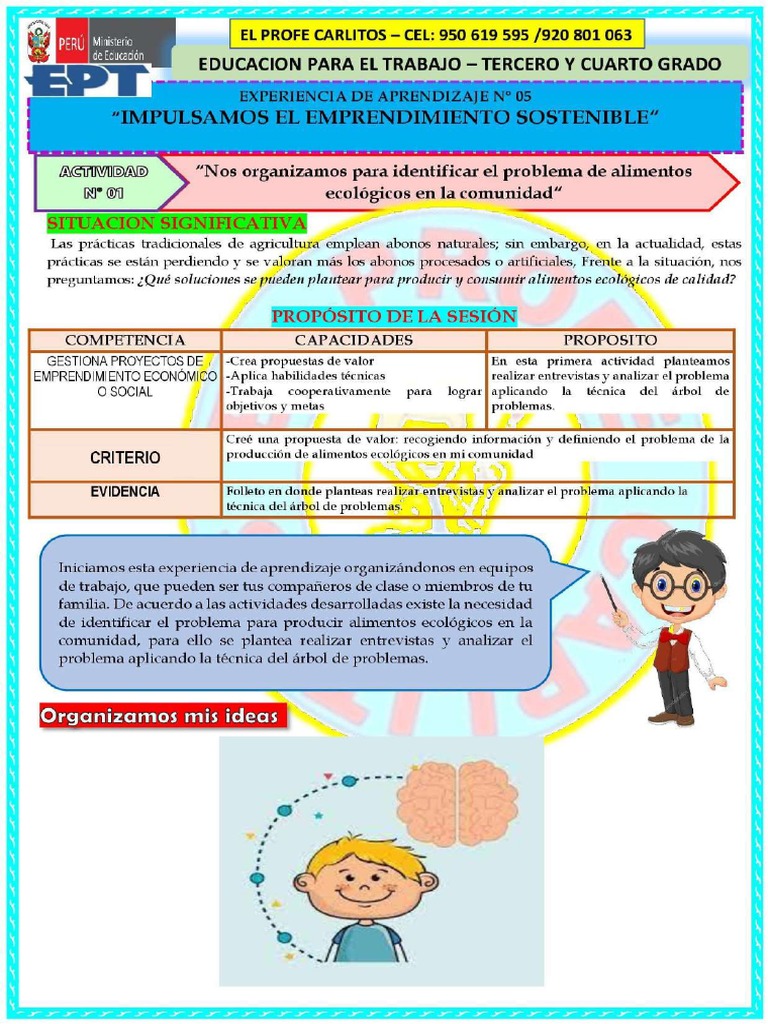Experiencia de Aprendizaje #05 - Actividad #01 - 3ero y 4to - Ept - 00001 | PDF
