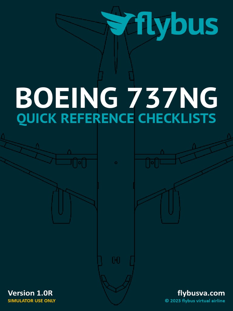 Boeing 737NG Quick Reference Checklist | PDF | Vehicles | Aviation