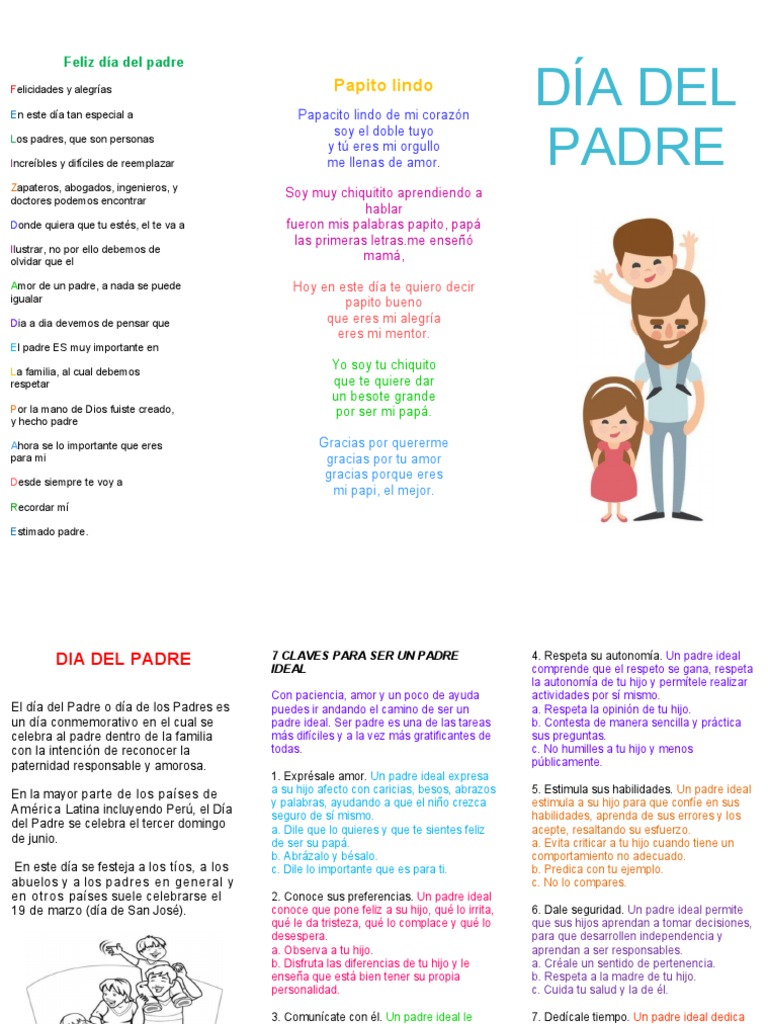 Feliz día del padre TRIPTICO | PDF | Amor
