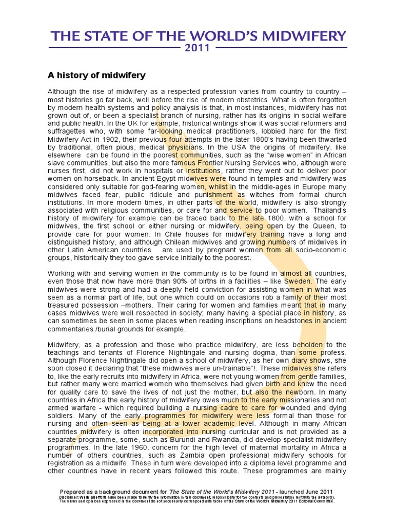History of Midwifery 1 | PDF | Midwife | Midwifery