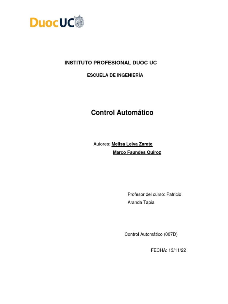 Control Automatico Ejercicio | PDF