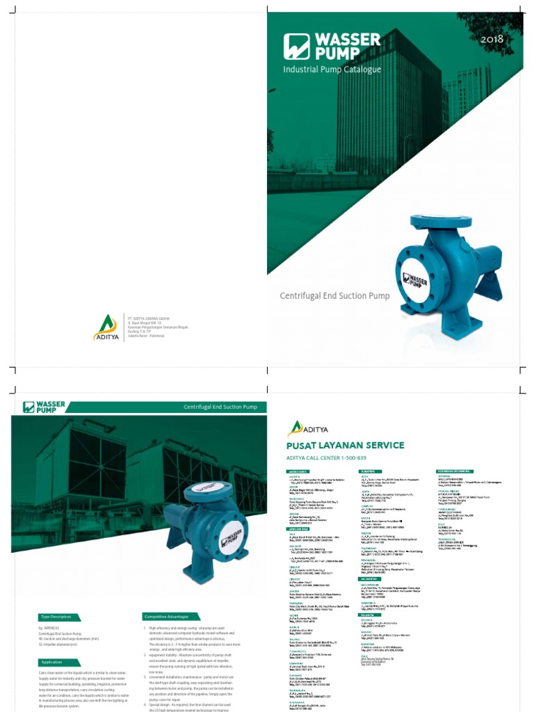 Katalog Pompa Industri - Centrifugal End Suction | PDF