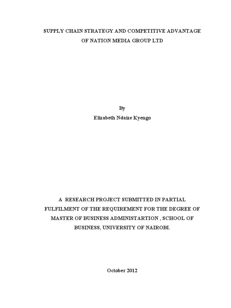 Kyengo - Supply Chain Strategy and Competitive Advantage of Nation ...