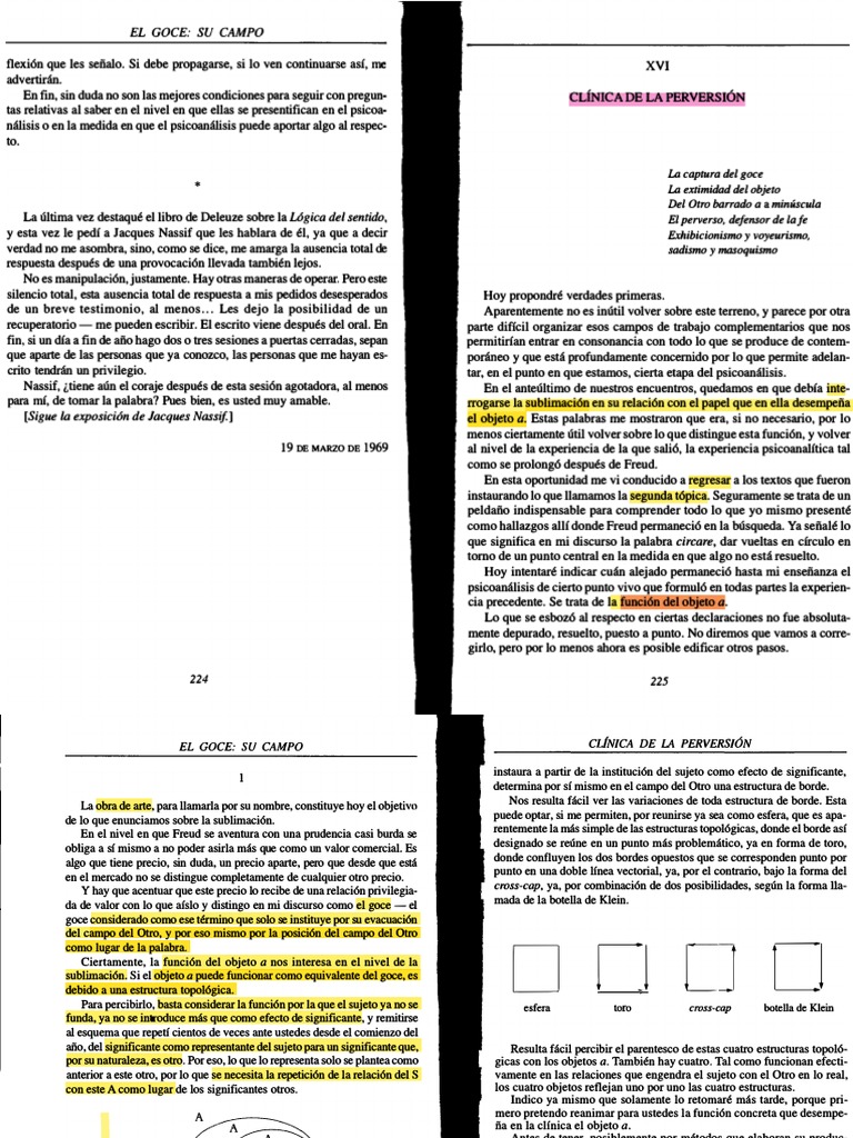 Lacan, J - Clase XVI Clinica de La Perversion - Seminario #16 | PDF ...