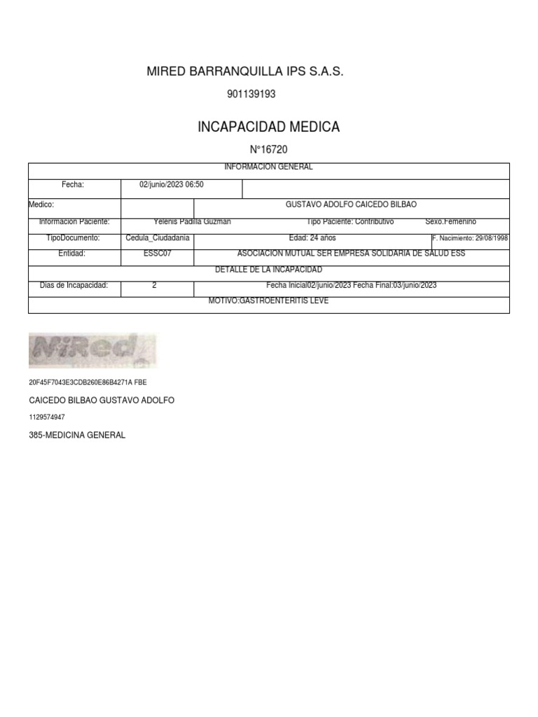 Incapacidad Medica | PDF