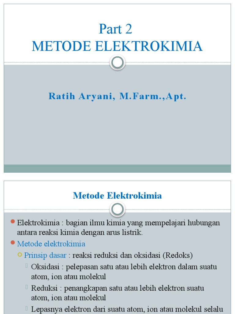 Part 2 Metode Elektrokimia | PDF