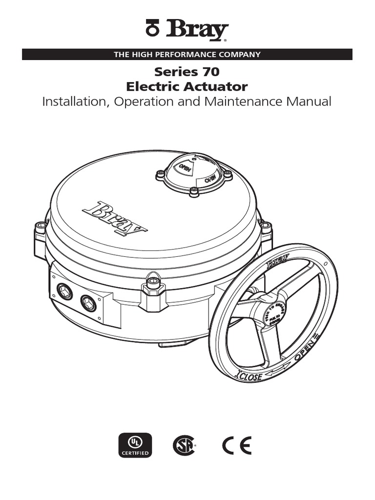 Bray Series 70 Electric IOM | PDF | Electric Motor | Switch