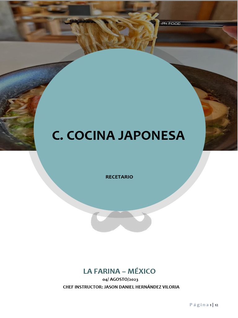 Recetario de Cocina Japonesa Farina Jason Agosto | PDF | Bola de masa ...
