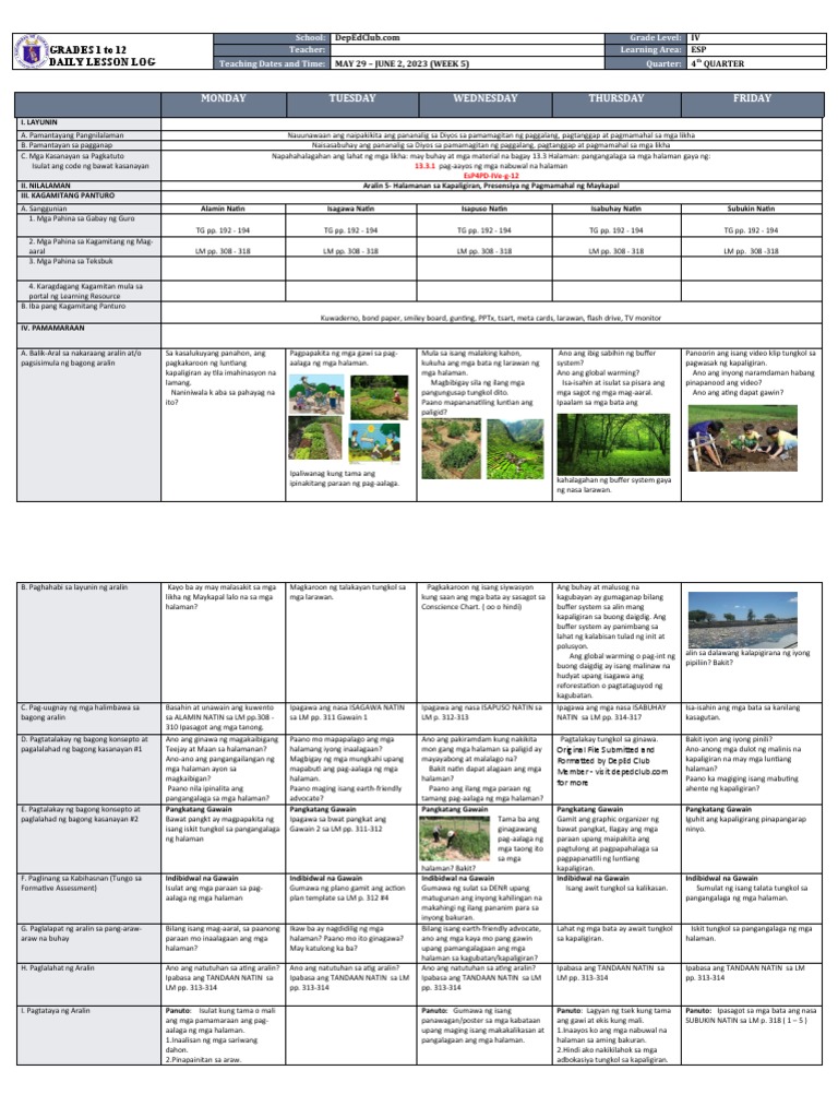 DLL - Esp 4 - Q4 - W5-1 | PDF