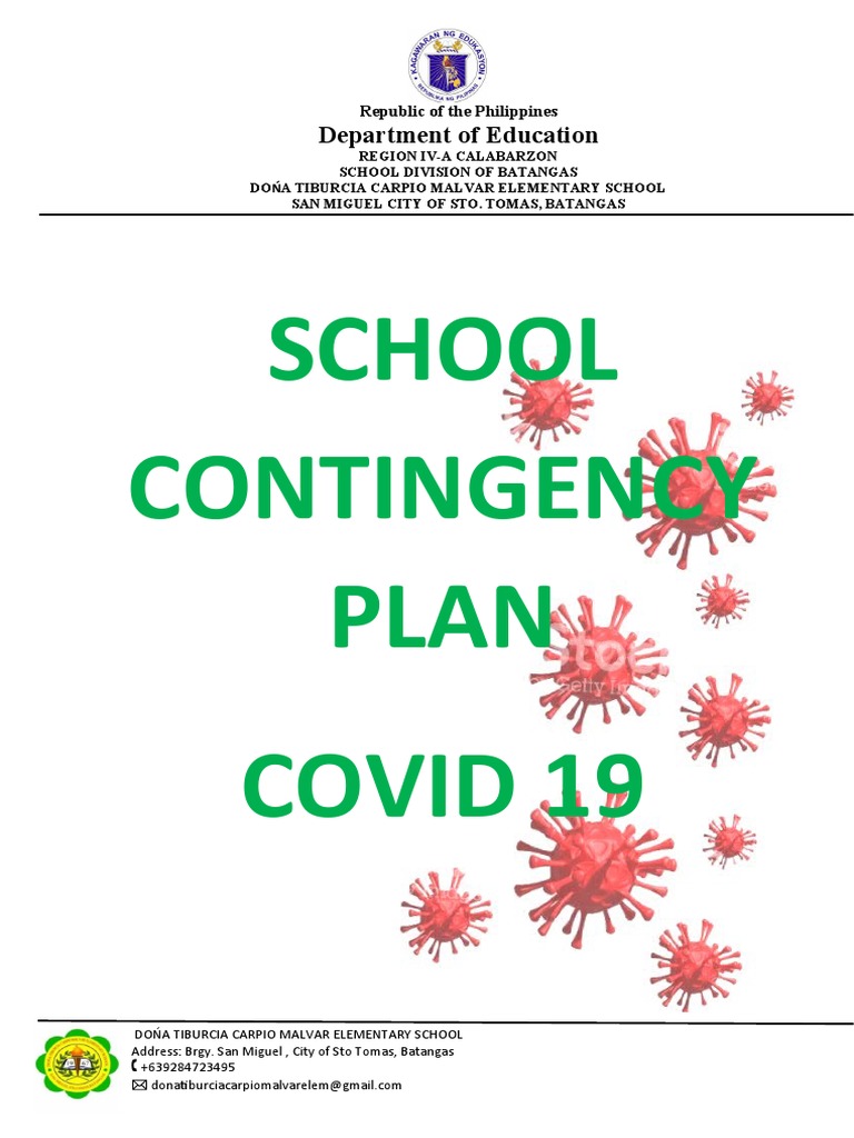 CONTINGENCY PLAN FOR COVID 19 - A$ Size | PDF | Virus | Health Sciences