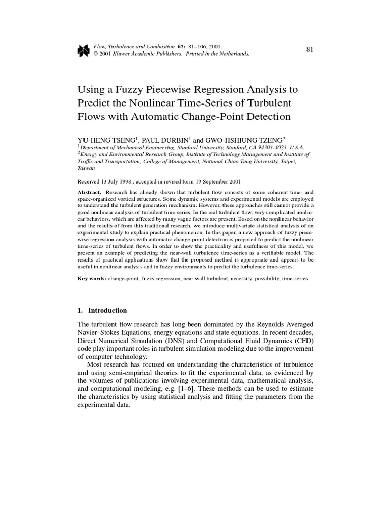 Using A Fuzzy Piecewise Regression Analysis To Predict The Nonlinear ... Using A Fuzzy Piecewise Regression Analysis To Predict The Nonlinear ...