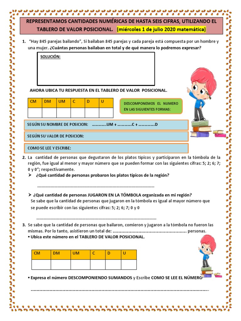 Valor Posicional en Números de 6 Cifras | PDF