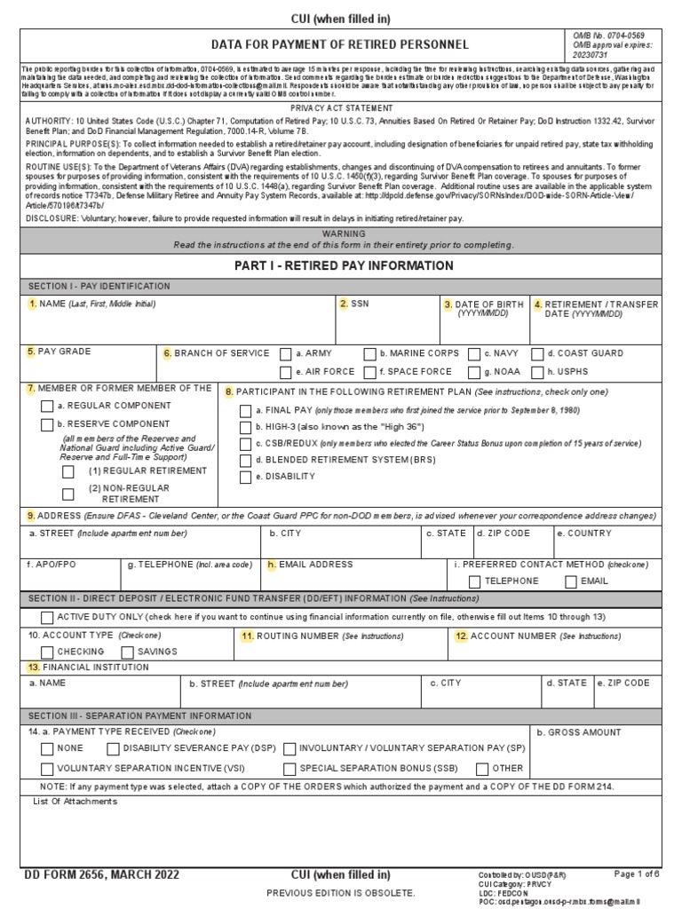 DD 2656 (Mar 2022) | PDF | Present Value | Cost Of Living