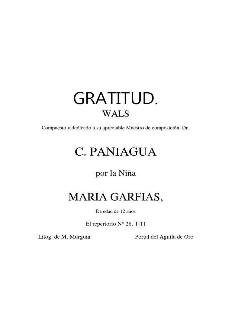 MARIA GARFIAS - GRATITUD (Vals) | PDF