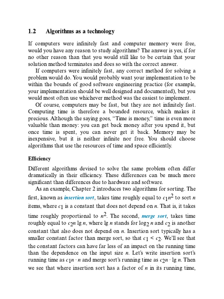 Algorithms As A Technology | PDF | Algorithms | Theoretical Computer Science