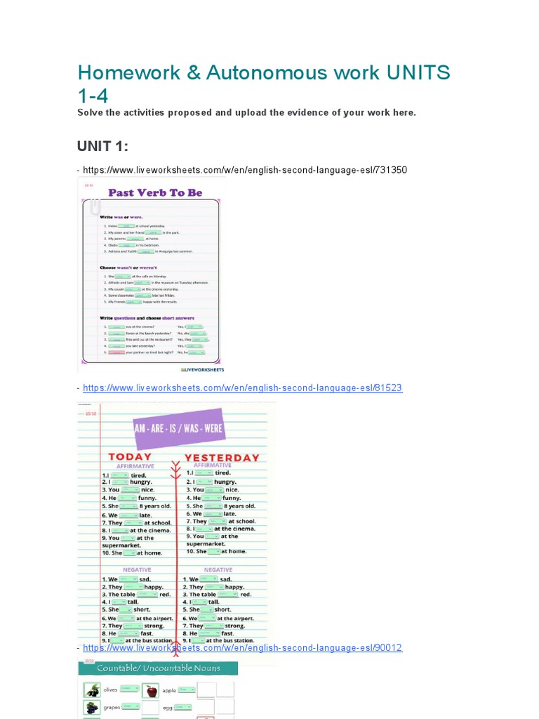 ESL Homework Submission Guide | PDF