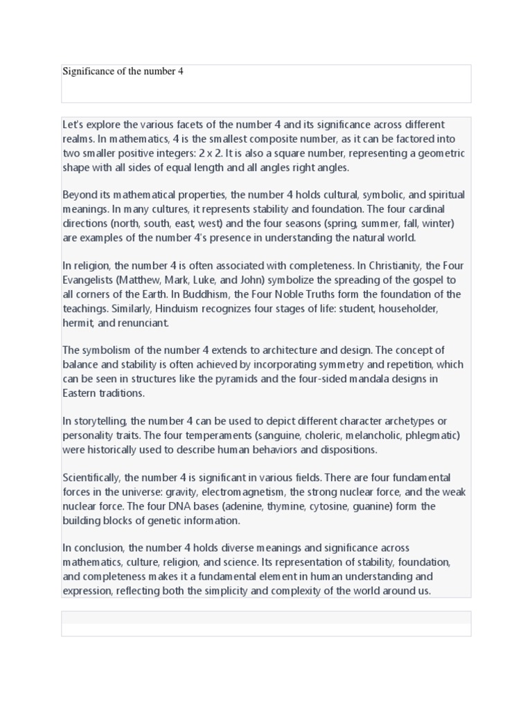 Number 4 | PDF