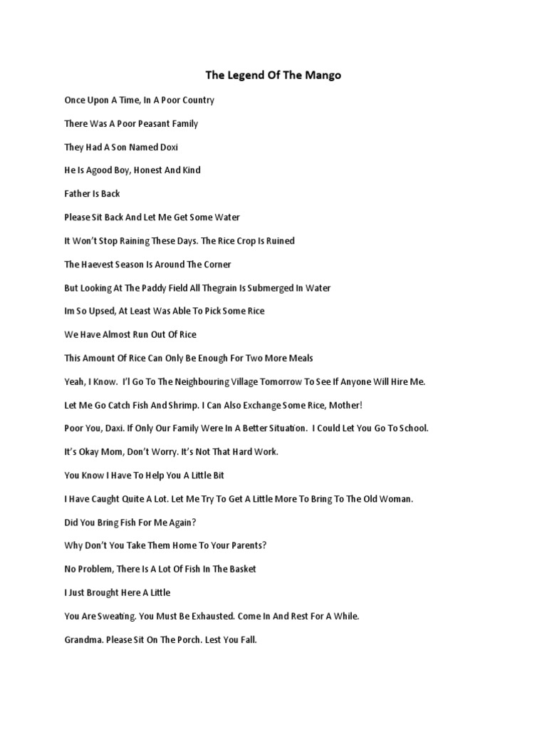 The Legend of The Mango | PDF