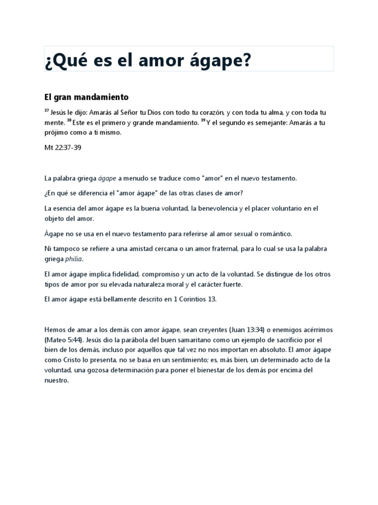 Amor Agape | PDF