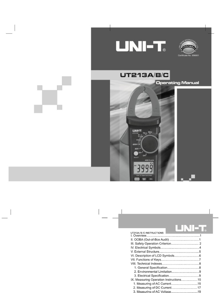 Uni T UT213ABC Eng Manual | PDF