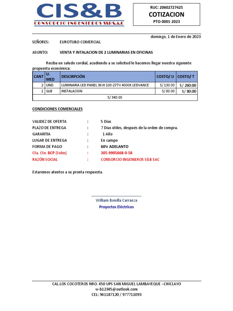 Modelos de Cotizacion | PDF