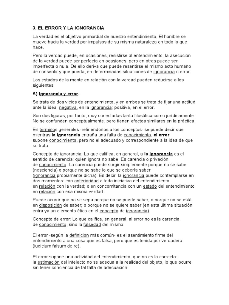 3 Error y La Ignorancia y 4 Error de Tipo y de Prohibicion | PDF