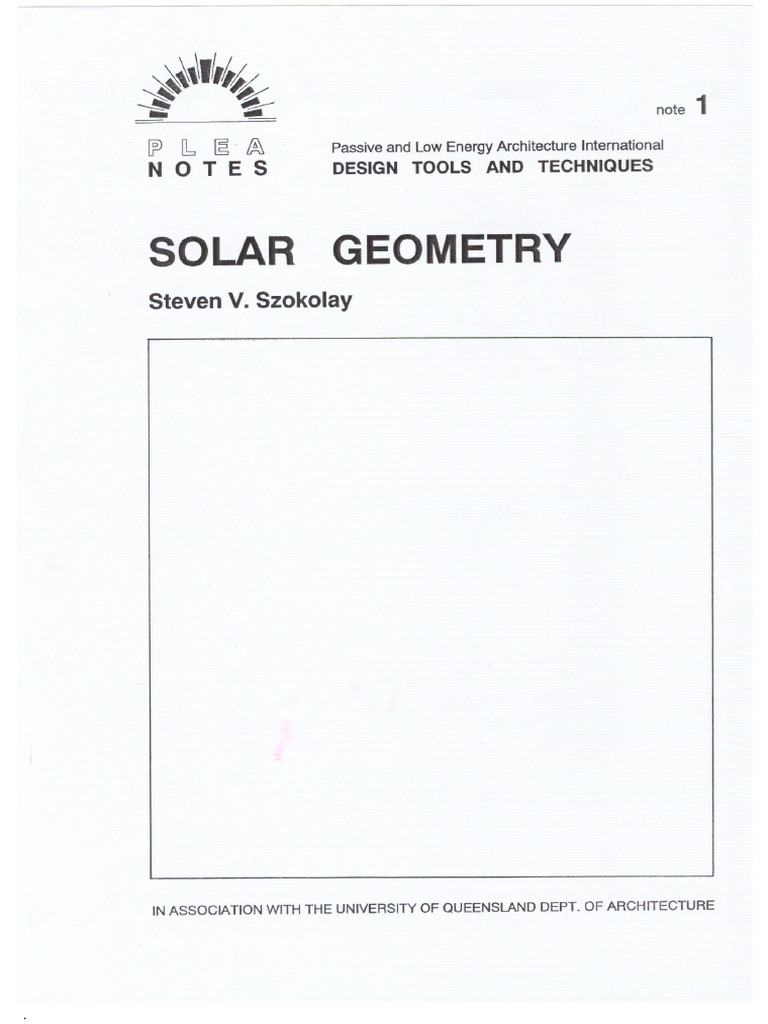 Solar Geometry | Download Free PDF | Latitude | Equator