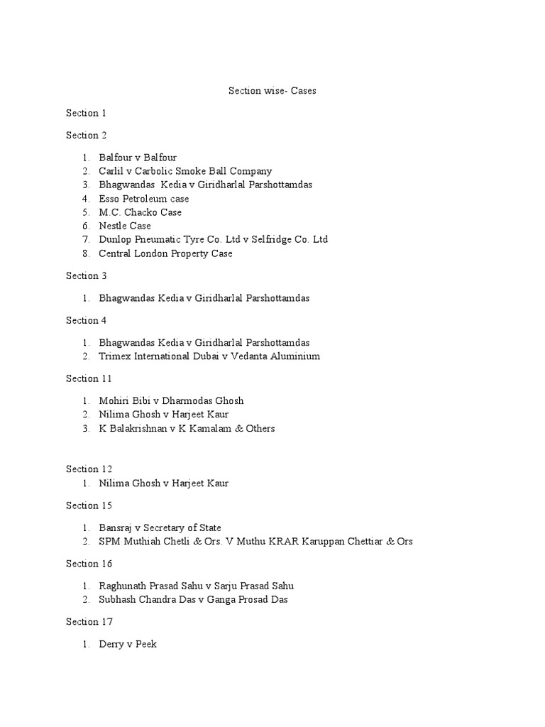 Section Wise Cases | PDF | Law