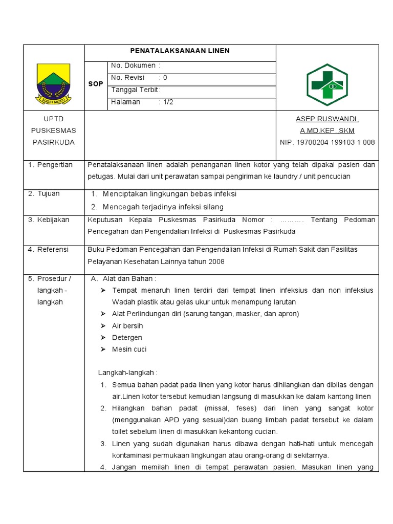 Penatalaksanaan Linen | PDF