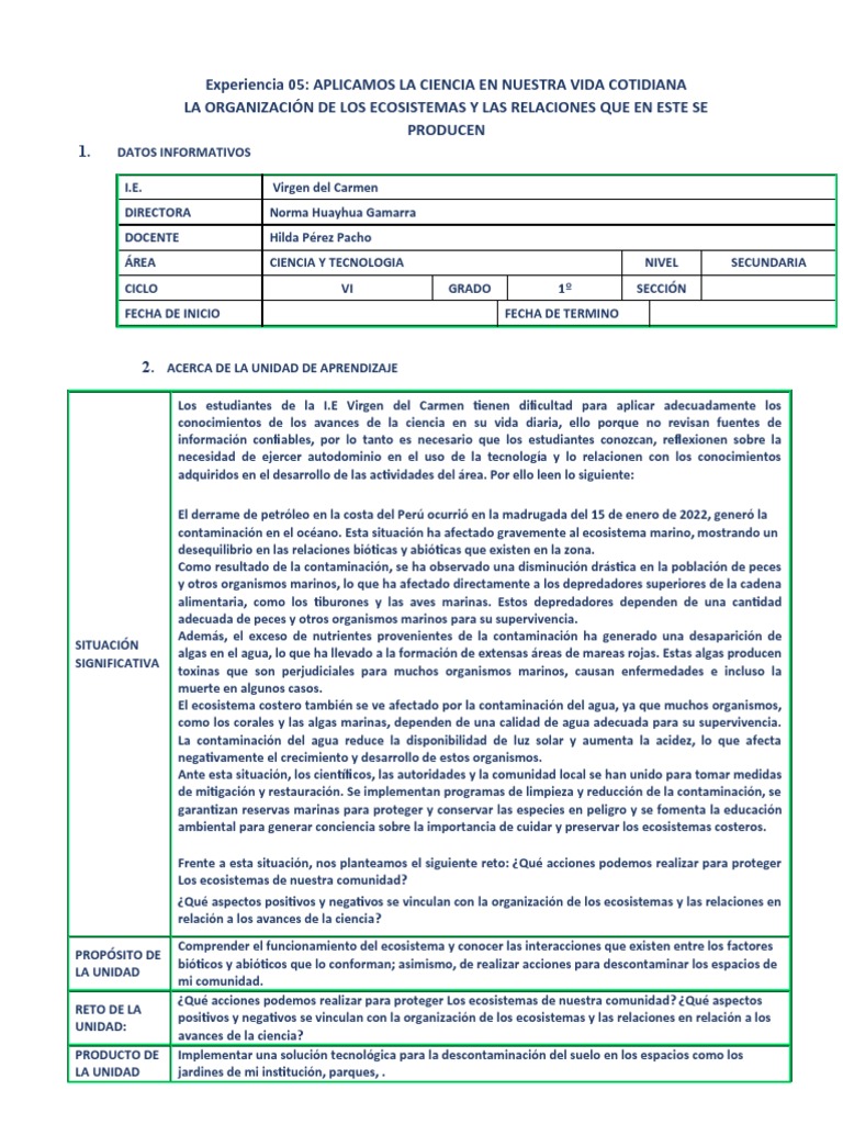 Exp04 CT1 | PDF | Aprendizaje | Contaminación