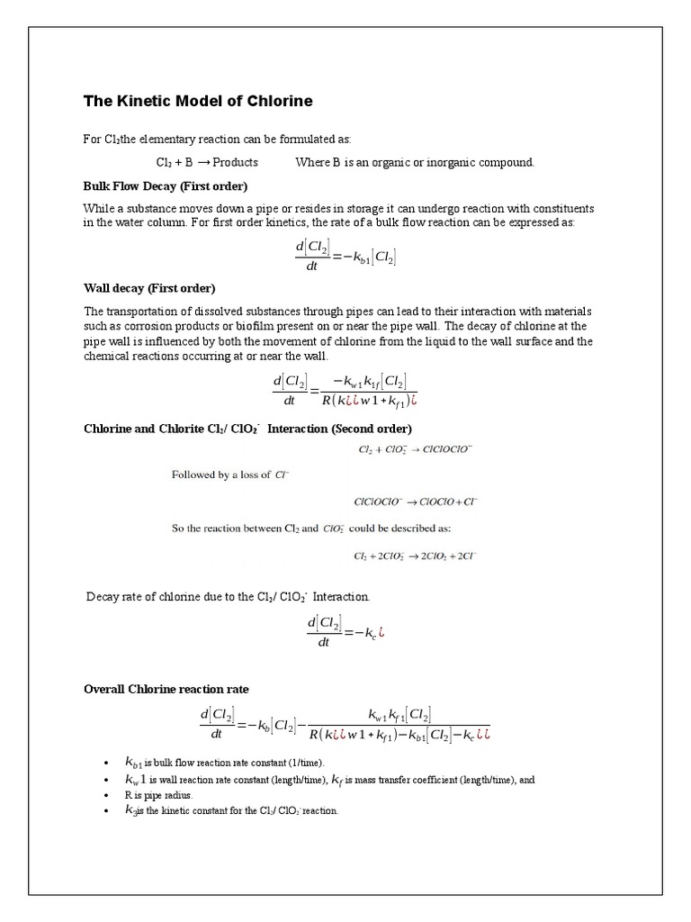 Decay Equations | PDF | Chlorine | Reaction Rate