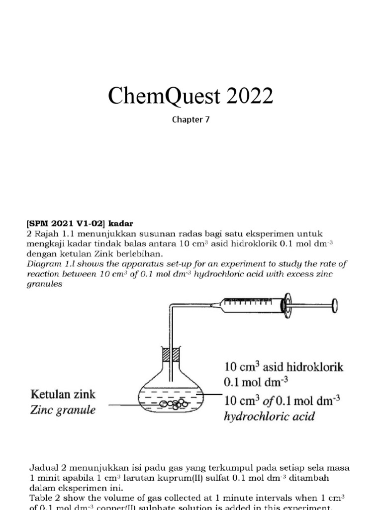 ChemQuest 2022 CH 7 | PDF