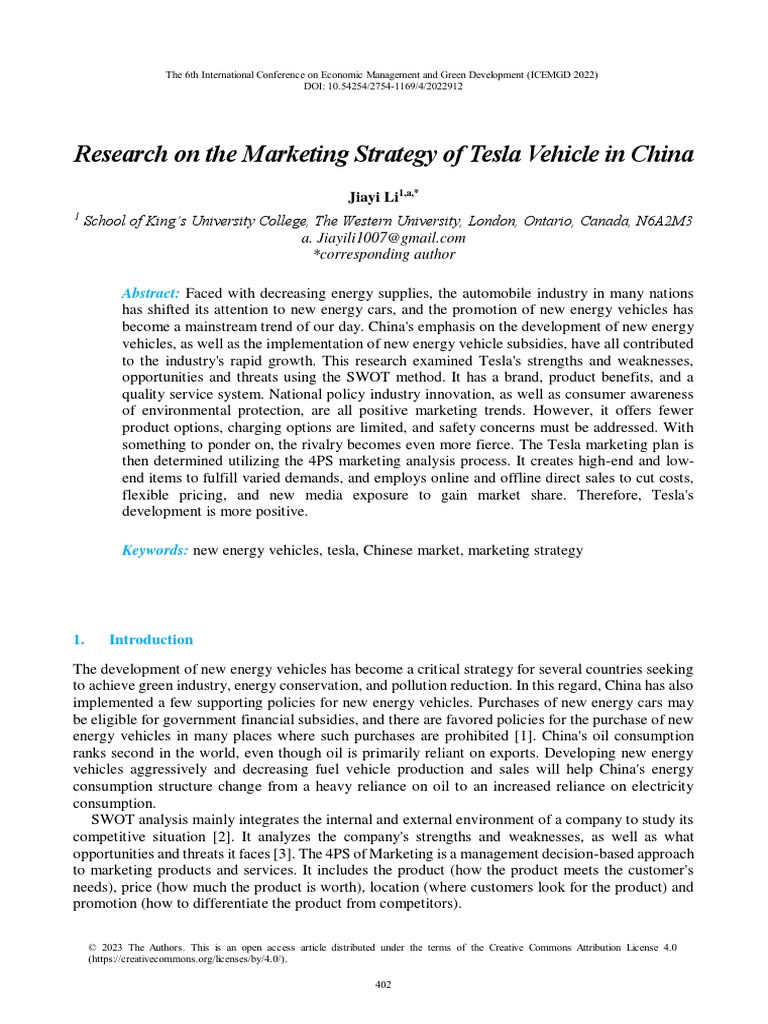 Tesla's Marketing Strategy in China | PDF | Pricing | Luxury Goods