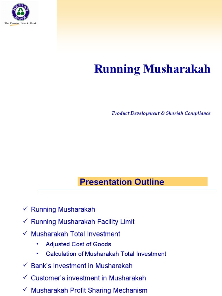 Running Musharaka Profit Distrubution Method - Sample | PDF