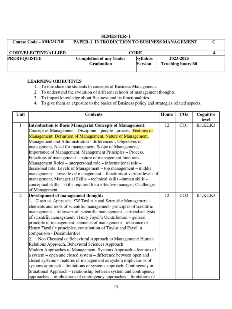 1-MAHRM Syllabus 2023-2025 | PDF