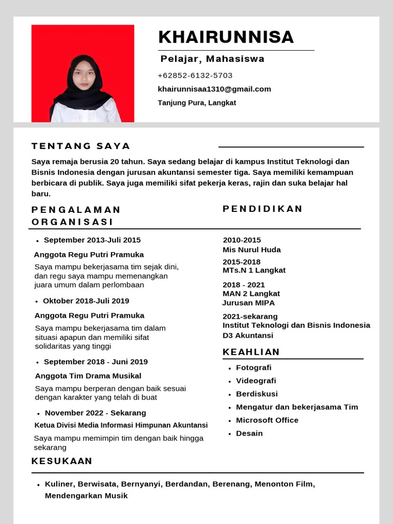 Putih Minimalis Profesional CV Tim Sosial Media Resume | PDF