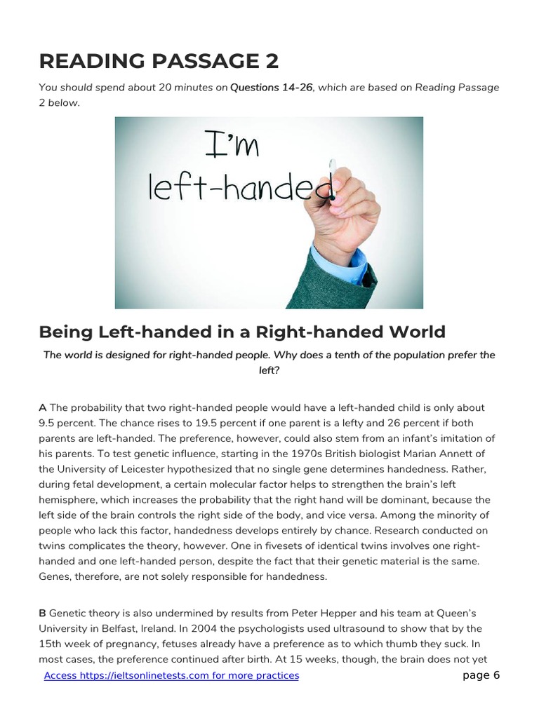 Being Left-Handed in A Right-Handed World | PDF | Handedness | Cognition