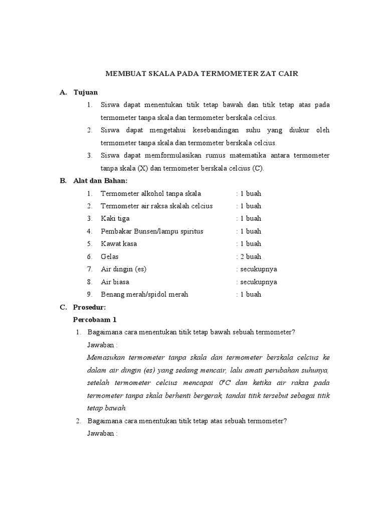 Laporab Membuat Termometer New 1 | PDF