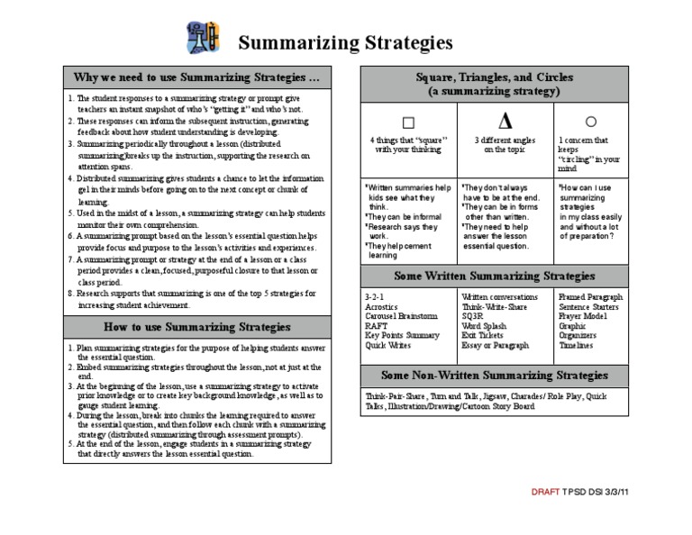 Effective Distributed Summarizing Strategies | PDF | Reading ...